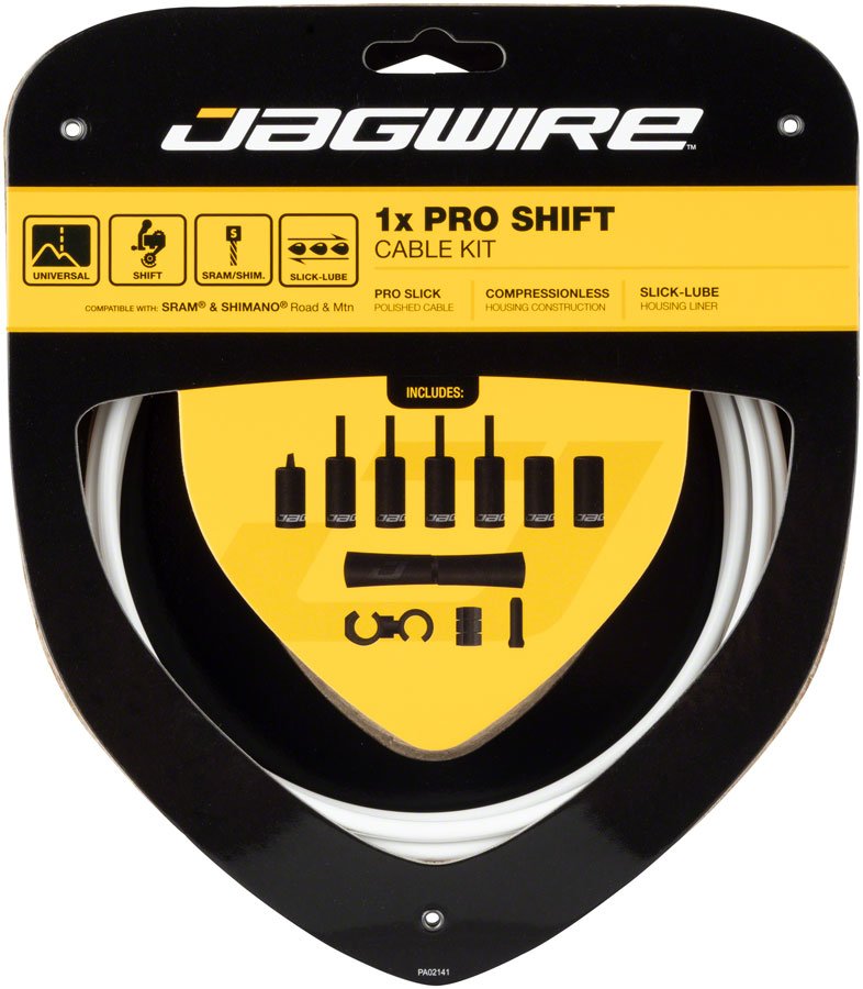 Jagwire 1x Pro Shift Cable Kit - Road/Mountain - SRAM/Shimano - White ...